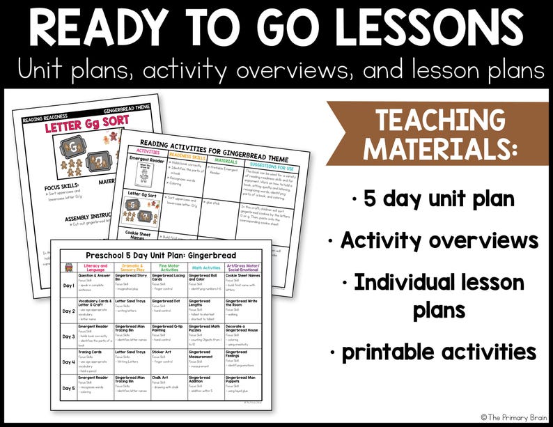 Gingerbread Preschool Curriculum: Christmas Activities & Lesson Plans ...