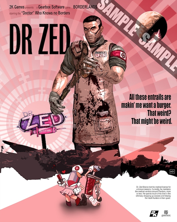 Borderlands Dr Zed Unofficial Fan Art Digital Print | Etsy