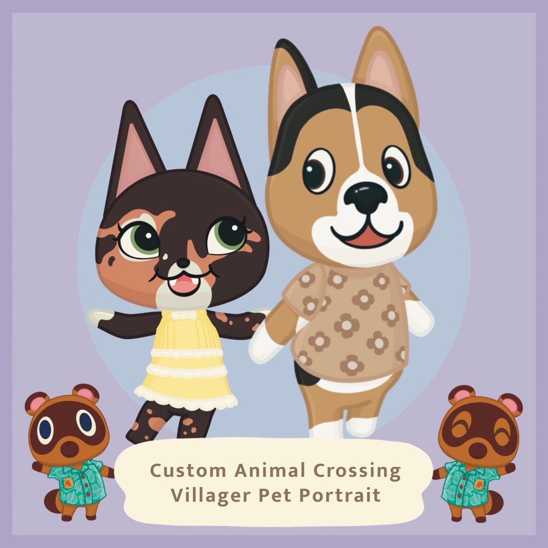 Animal Crossing Pet Portrait L Custom Character and Pet Villager ...