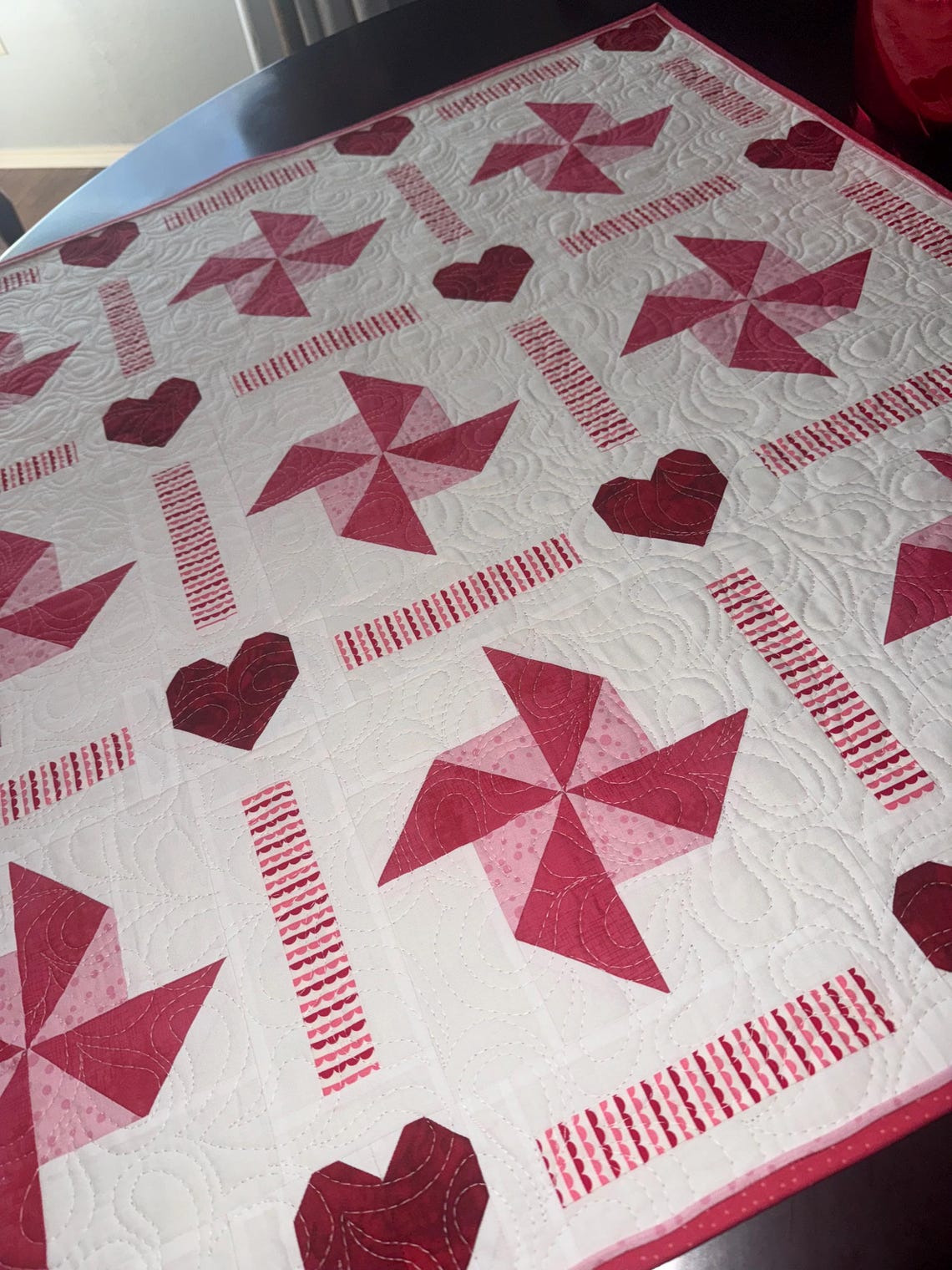 Handcrafted Valentine Hearts Quilt - Etsy