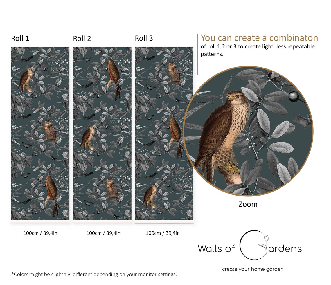 Birds of Prey Wallpaper, Self- Adhesive, Removable or Vinyl Wallpaper ...