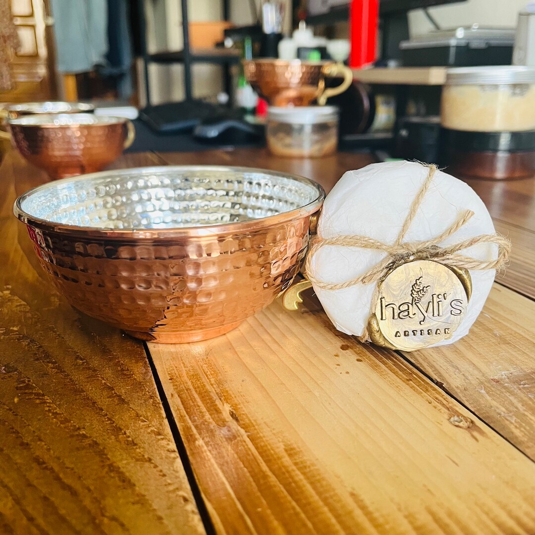 Copper Shaving Bowl With Arko Hand-hammered Lathering Bowl for Wet ...