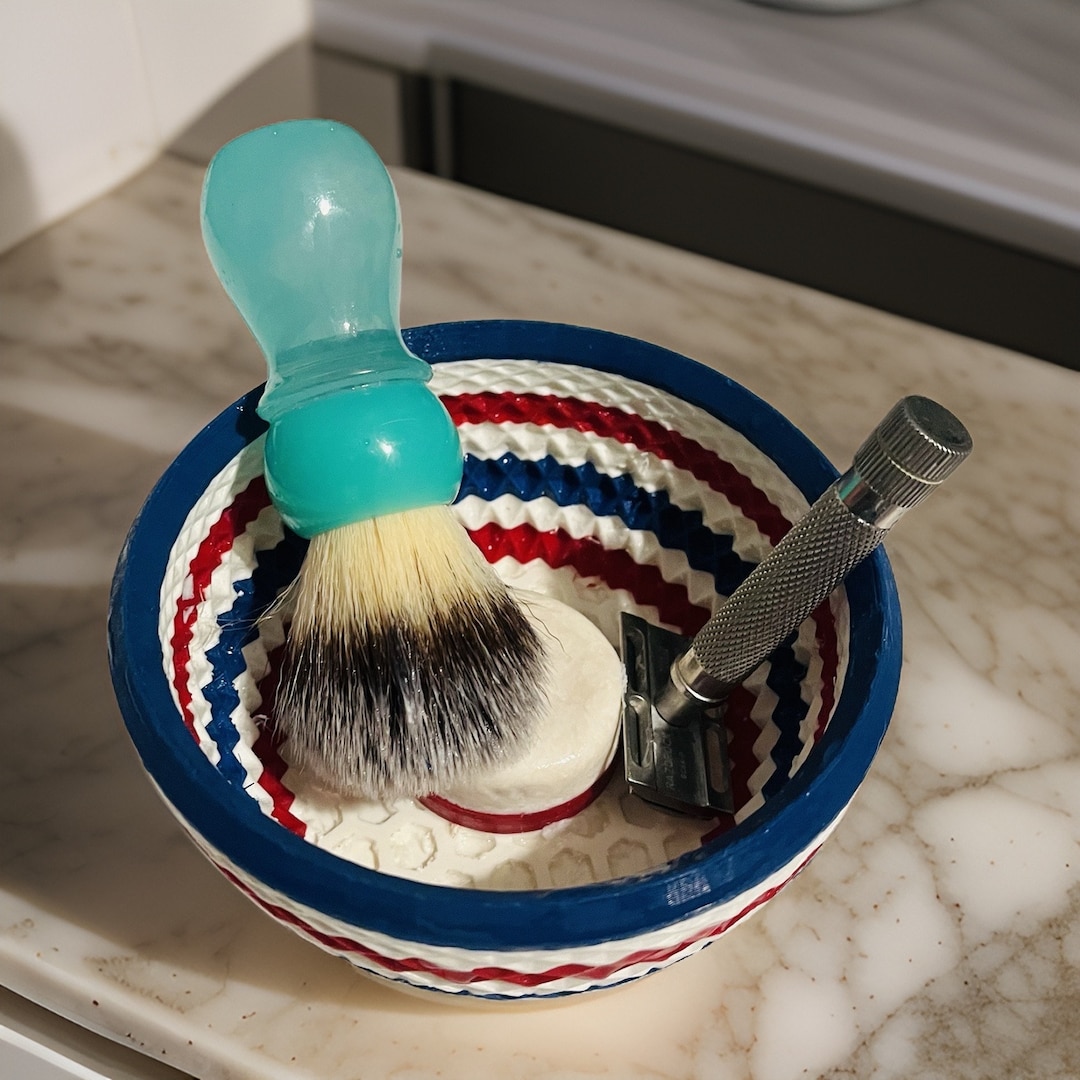 Barberpole Shaving Bowl With Shave Soap Socket Petg Material - Etsy