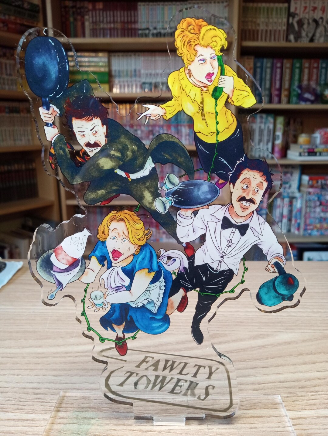 Fawlty Towers - Acrylic Character Stand - Basil, Sybil, Polly & Manuel ...