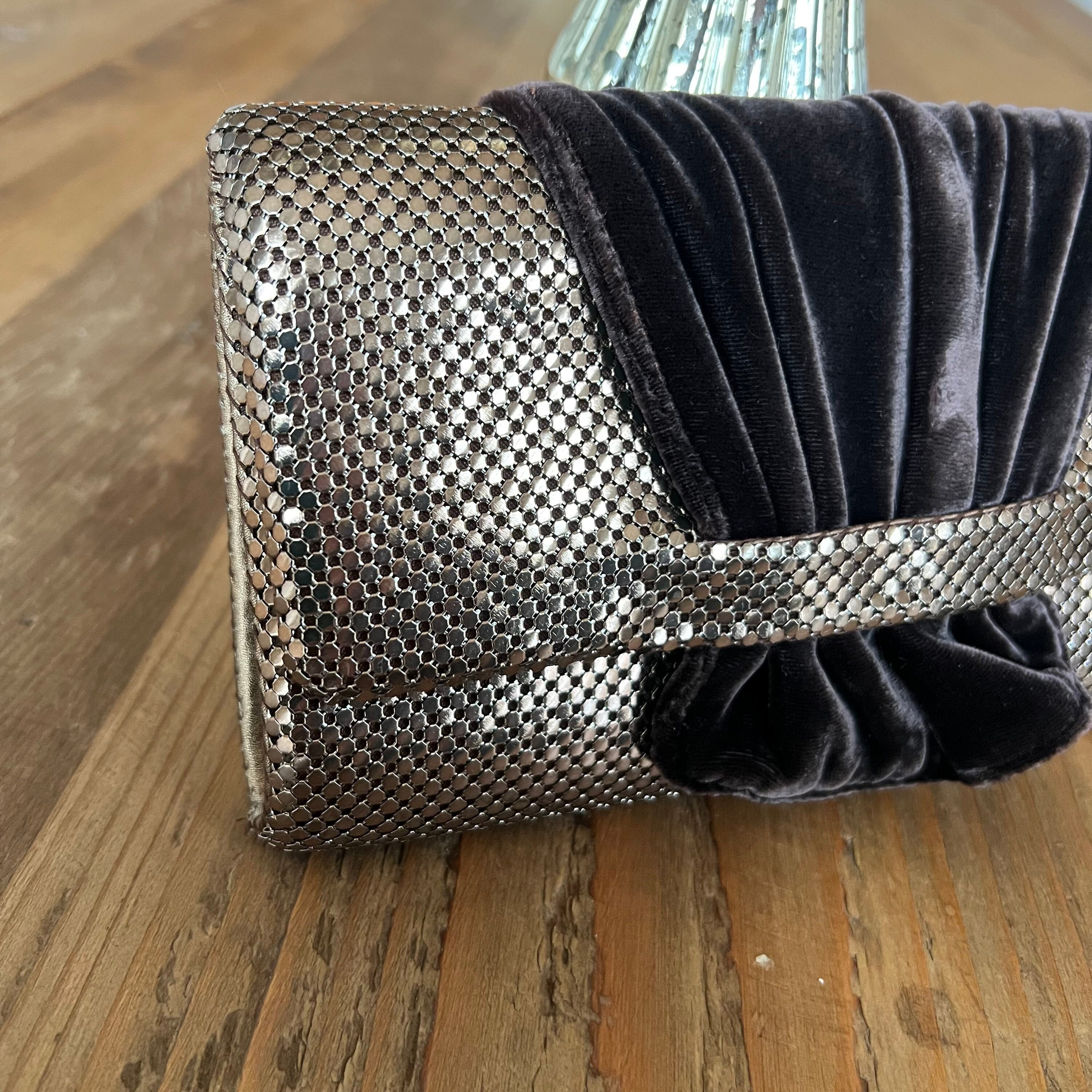 Felix Rey New York Metallic Bronze Gold Mesh With Brown Velvet Ruffle ...