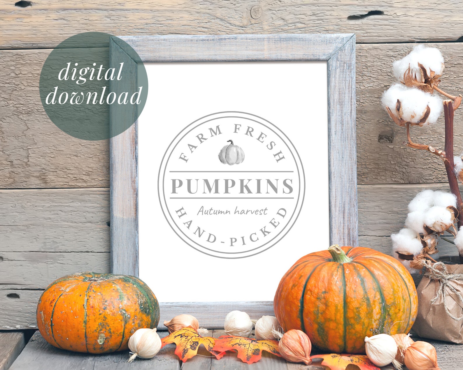 Farm Fresh Pumpkins Printable Wall Art Rustic Fall Printable - Etsy
