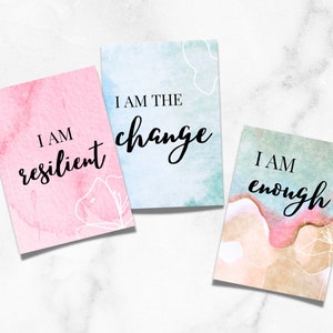 Printable Watercolor Affirmation Cards | Positive Affirmations | Self ...