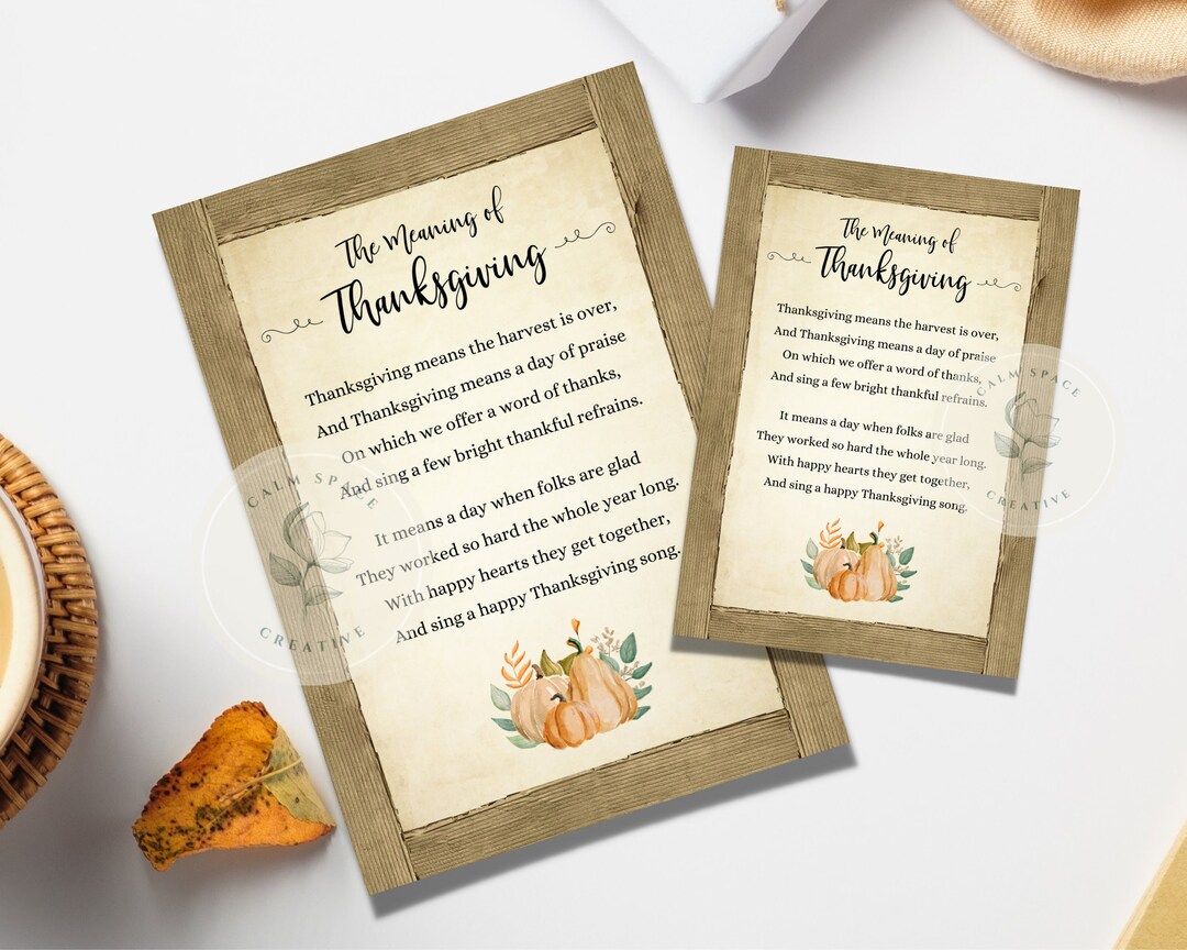 Printable Thanksgiving Poem | Thanksgiving Decor | Thanksgiving Table ...