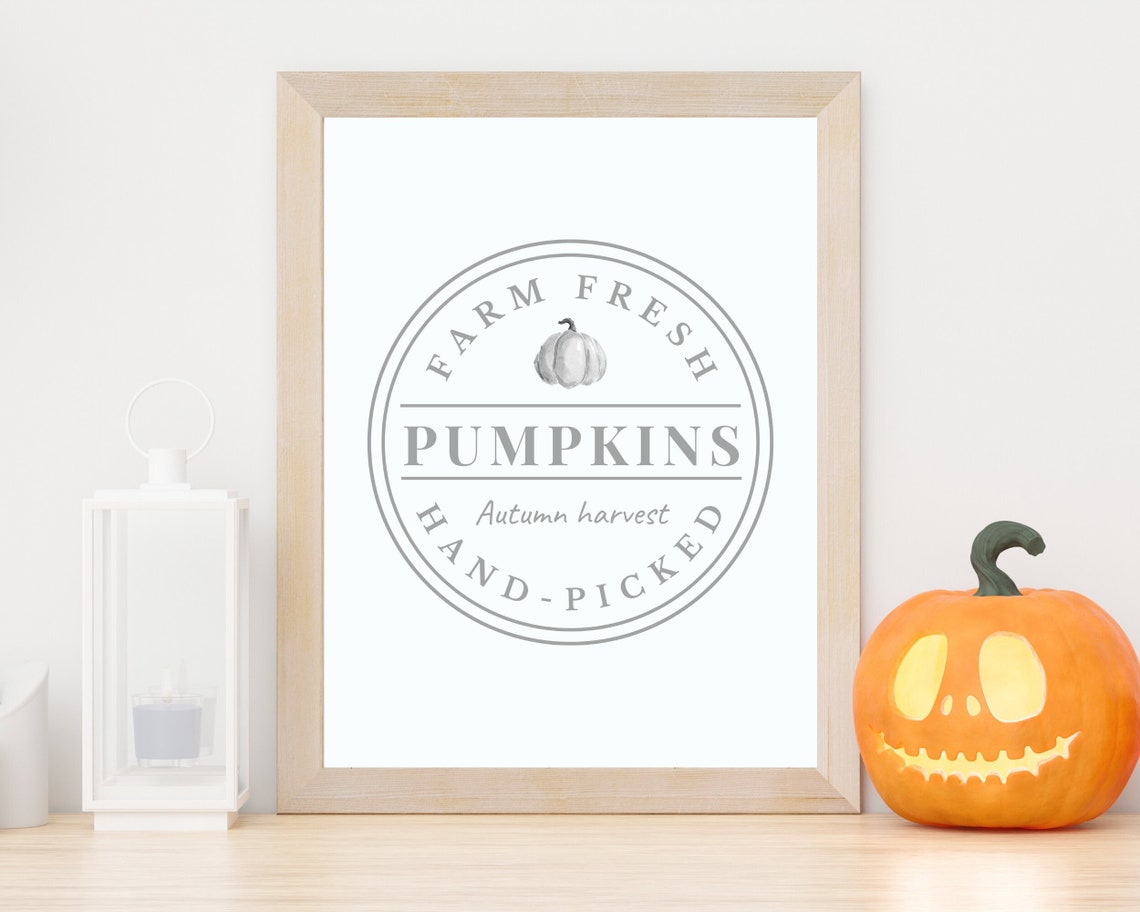 Farm Fresh Pumpkins Printable Wall Art Rustic Fall Printable - Etsy