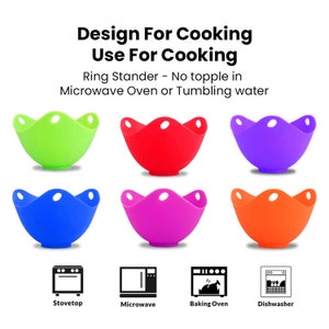 6-pack: Silicone Egg Poaching Cooking Cups Set - Etsy