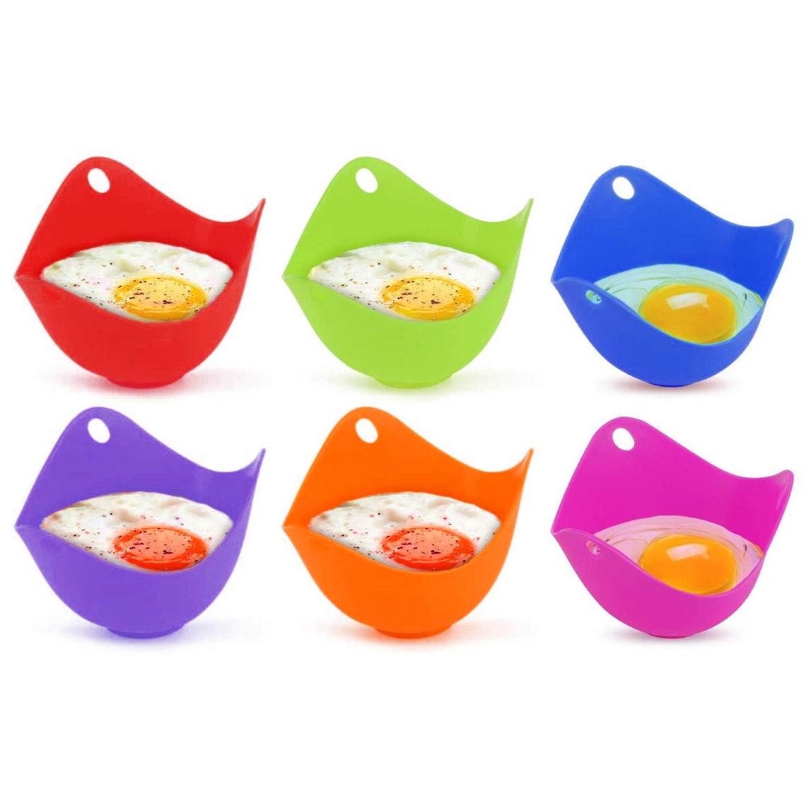 6-pack: Silicone Egg Poaching Cooking Cups Set - Etsy