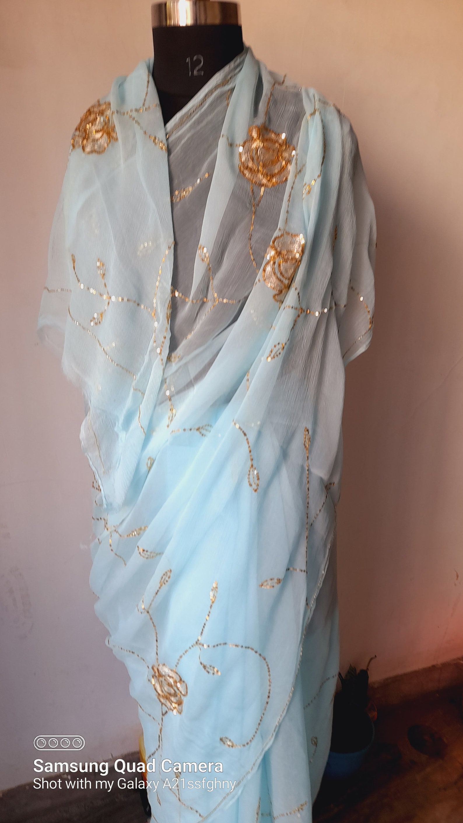 Pure Chiffon Handmade Saree - Etsy