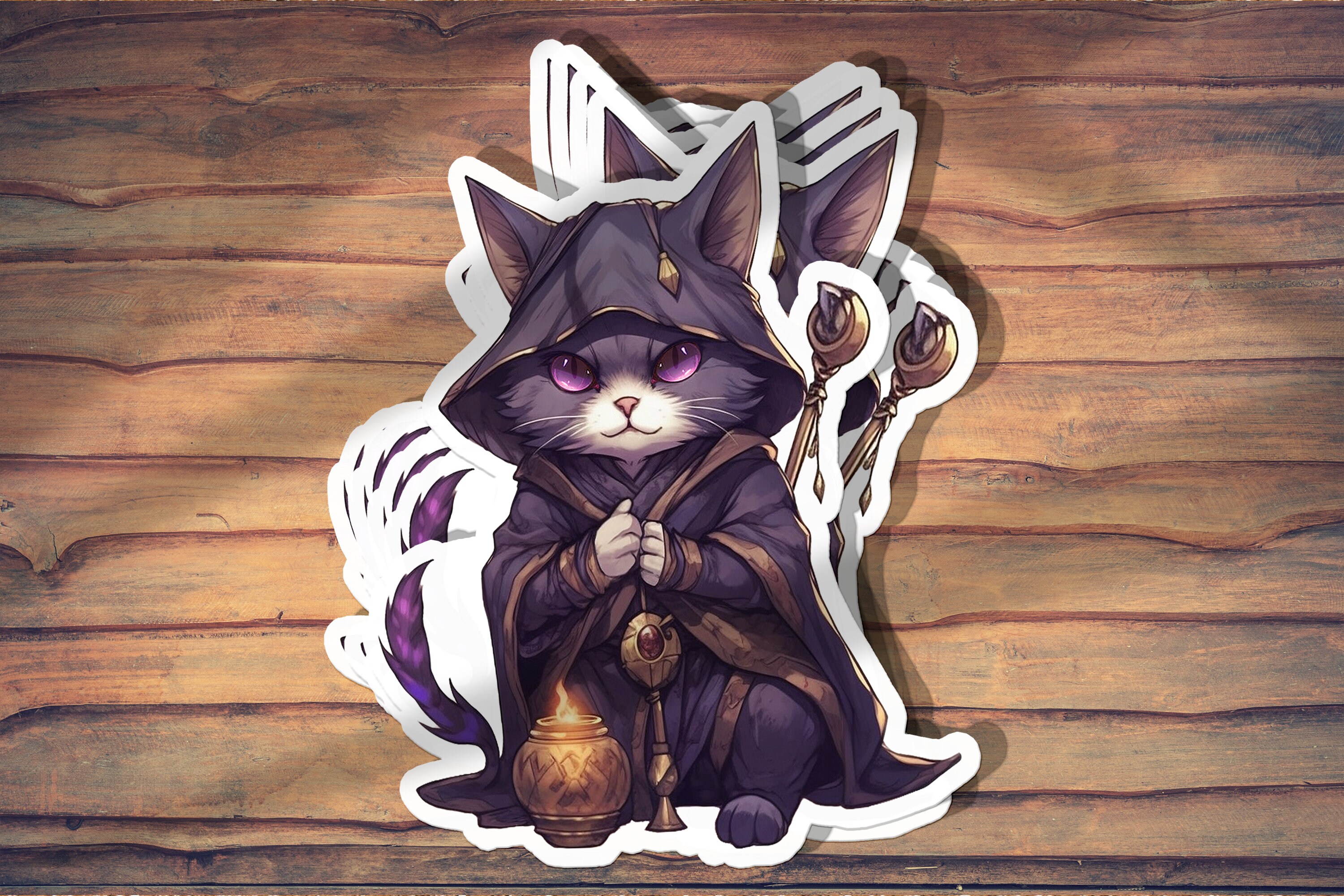 Dnd Sticker 'warlock Cat Darkness' Dungeon Master, Dm Gift, Dungeons ...