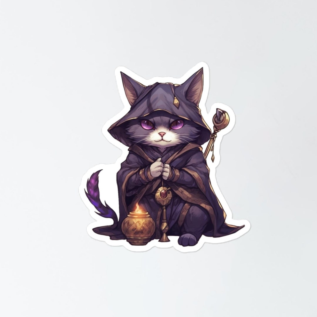 Dnd Sticker 'warlock Cat Darkness' Dungeon Master, Dm Gift, Dungeons ...