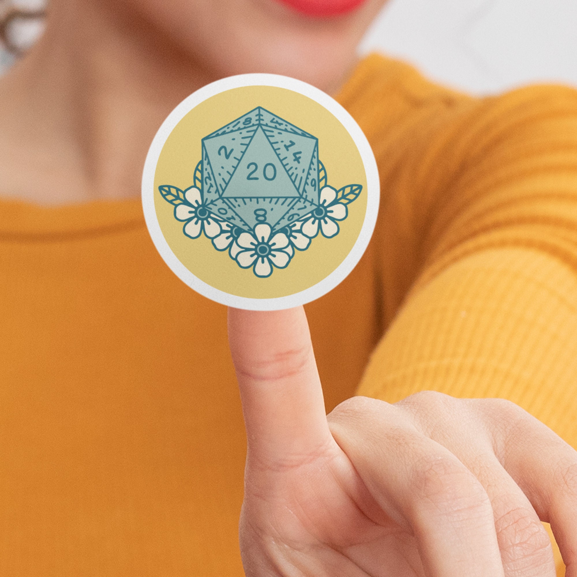 Dnd Sticker 'D20 Floral Dice' Dungeon Master, Dm Gift, Dungeons and ...