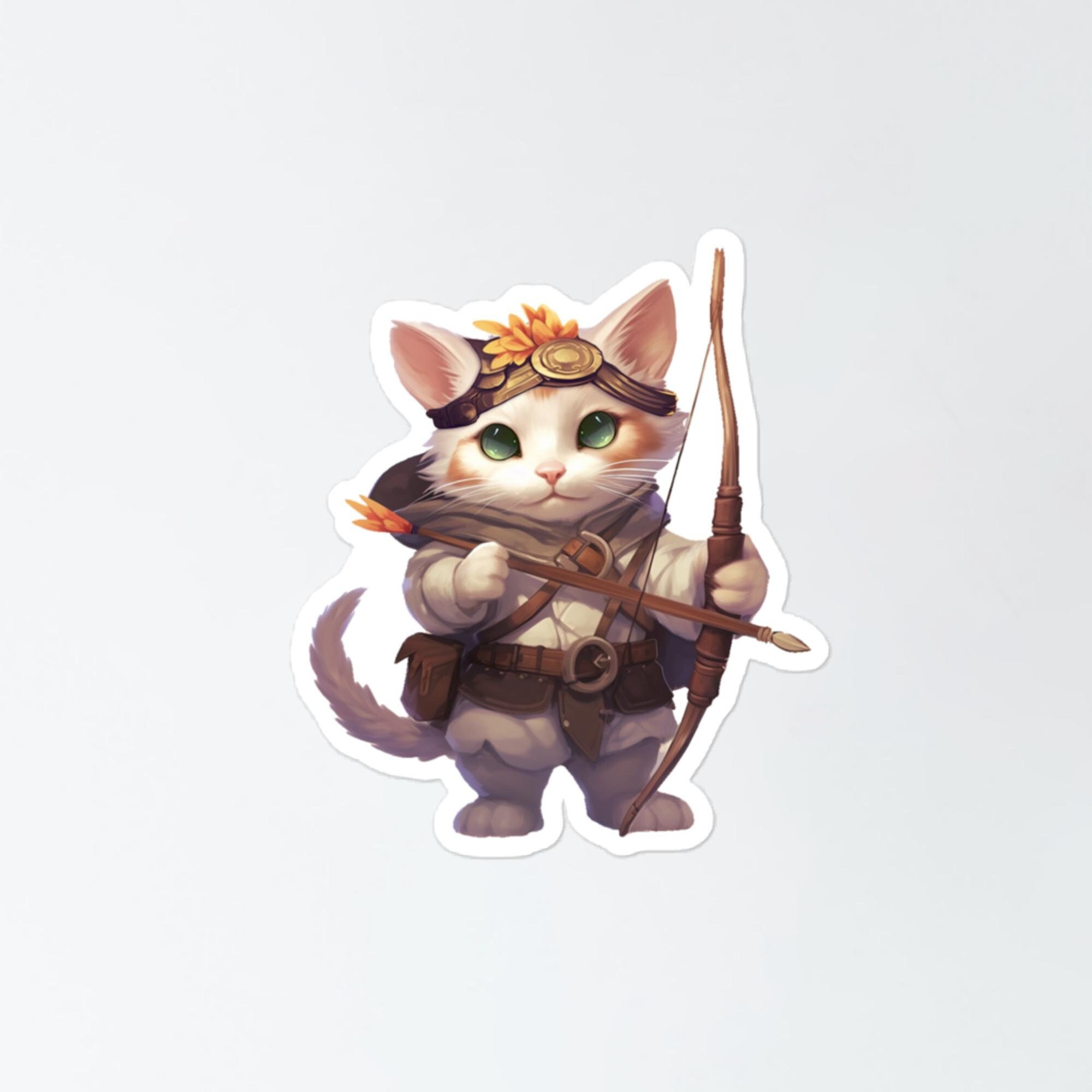 Dnd Sticker 'ranger Cat Archer Scout' Dungeon Master, Dm Gift, Dungeons ...