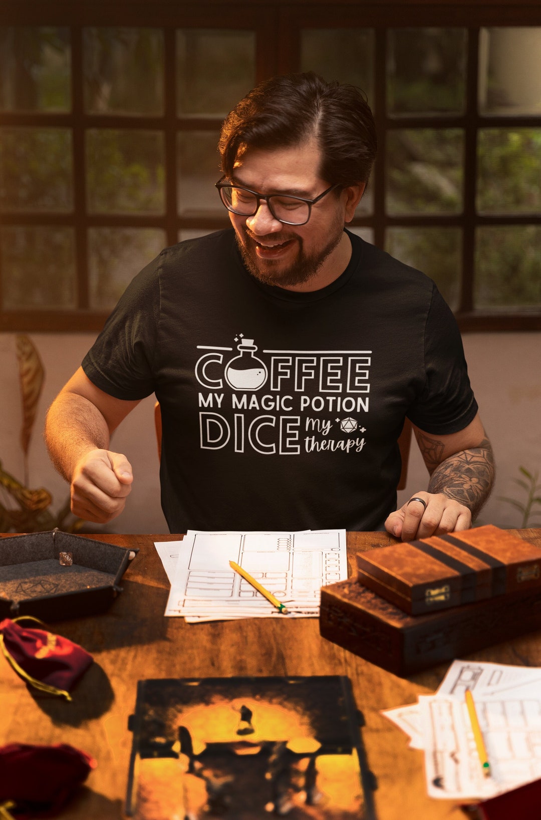 Dnd Shirt 'coffee My Magic Potion Dice My Therapy' Dungeons and Dragons ...