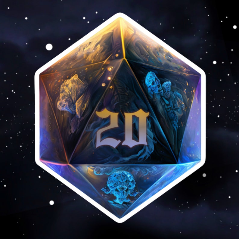 Dnd Sticker 'D20 Illustration' Dungeon Master, Dm Gift, Dungeons and ...