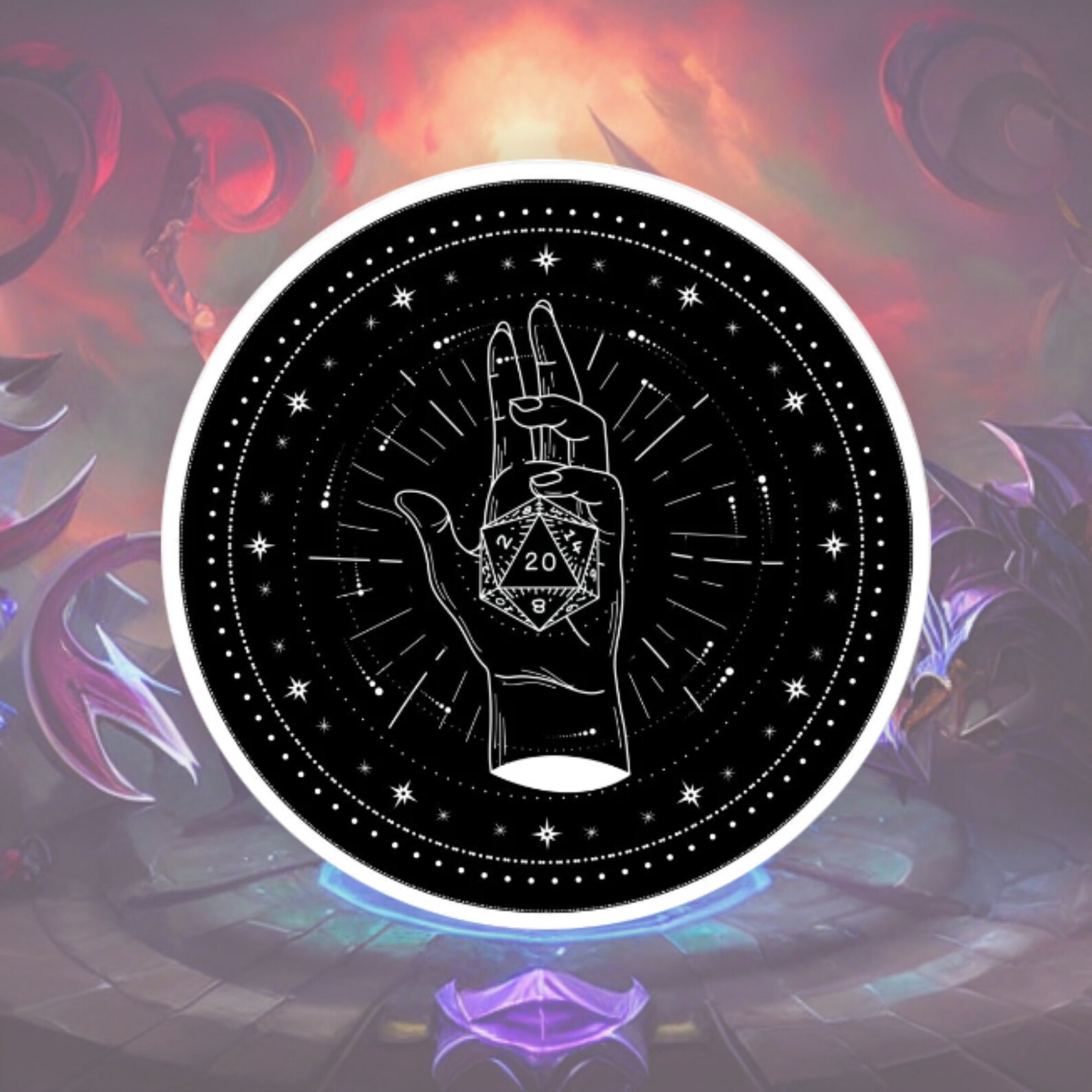 Dnd Sticker 'D20 Mystic Hand' Dungeon Master, Dm Gift, Dungeons and ...