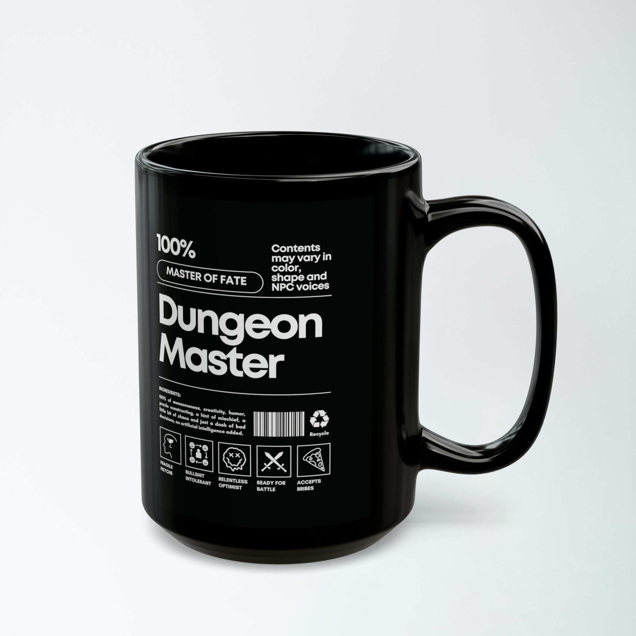 Dungeon Master Dnd Mug 'ingredients' Dungeons and Dragons, Dnd Player ...