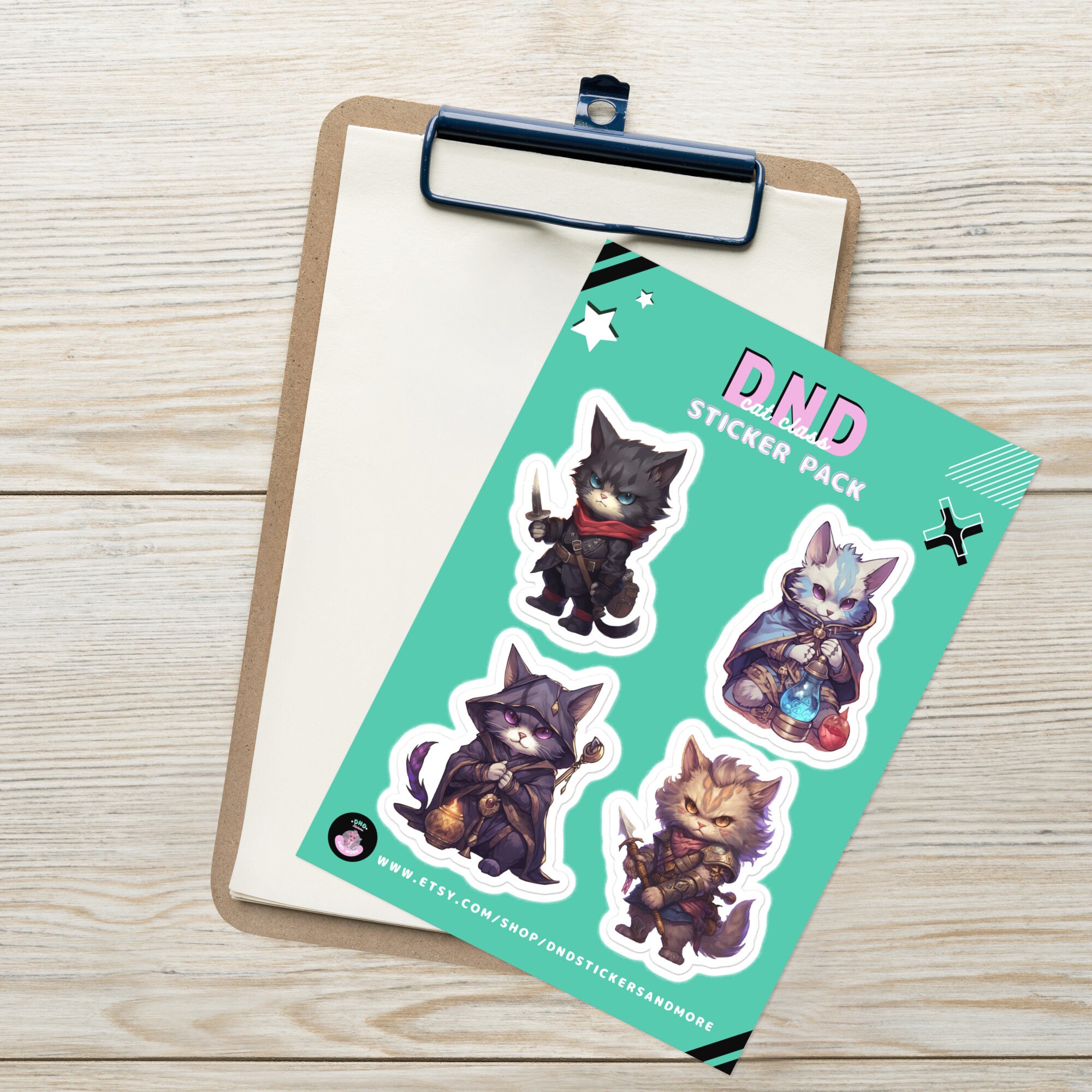 Dnd Stickers Dungeon Cats Set of 4 Sticker Pack: Thief, Artificer ...