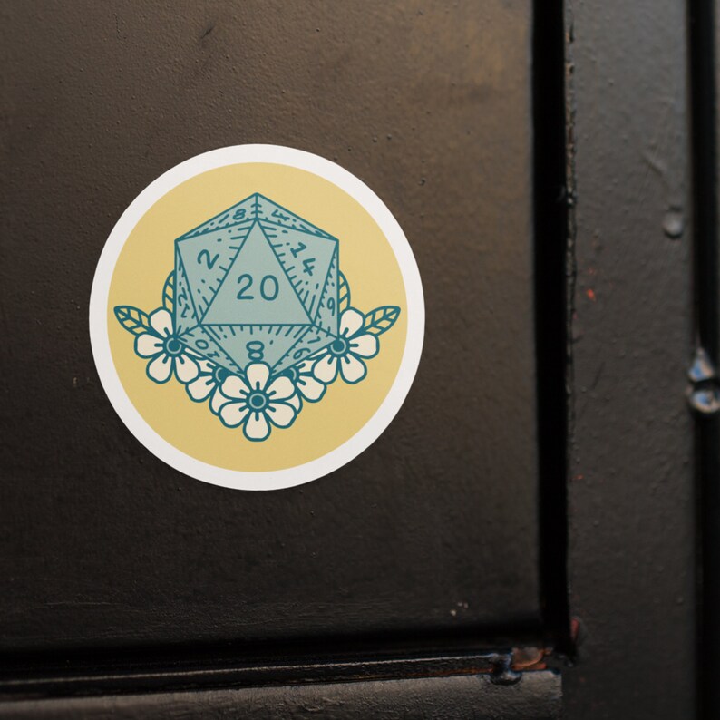 Dnd Sticker 'D20 Floral Dice' Dungeon Master, Dm Gift, Dungeons and ...