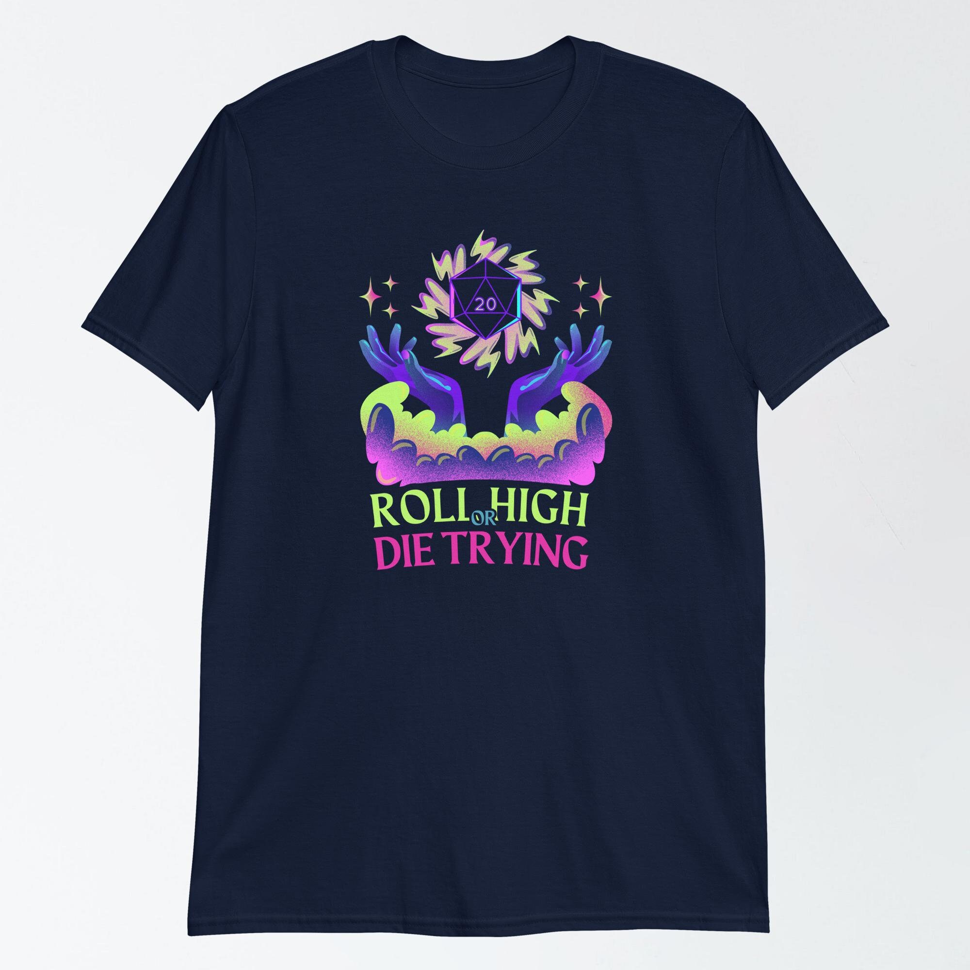 Dnd Shirt 'neon D20 Roll High' Dungeons and Dragons, Dnd Gifts, Dm Gift ...