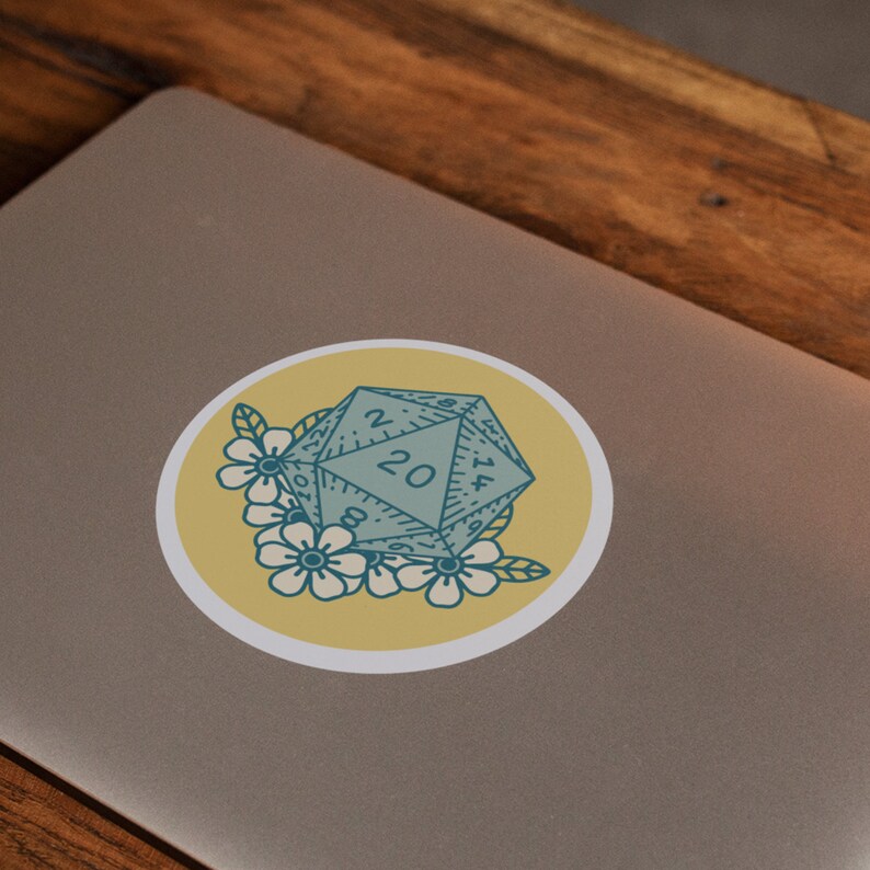 Dnd Sticker 'D20 Floral Dice' Dungeon Master, Dm Gift, Dungeons and ...