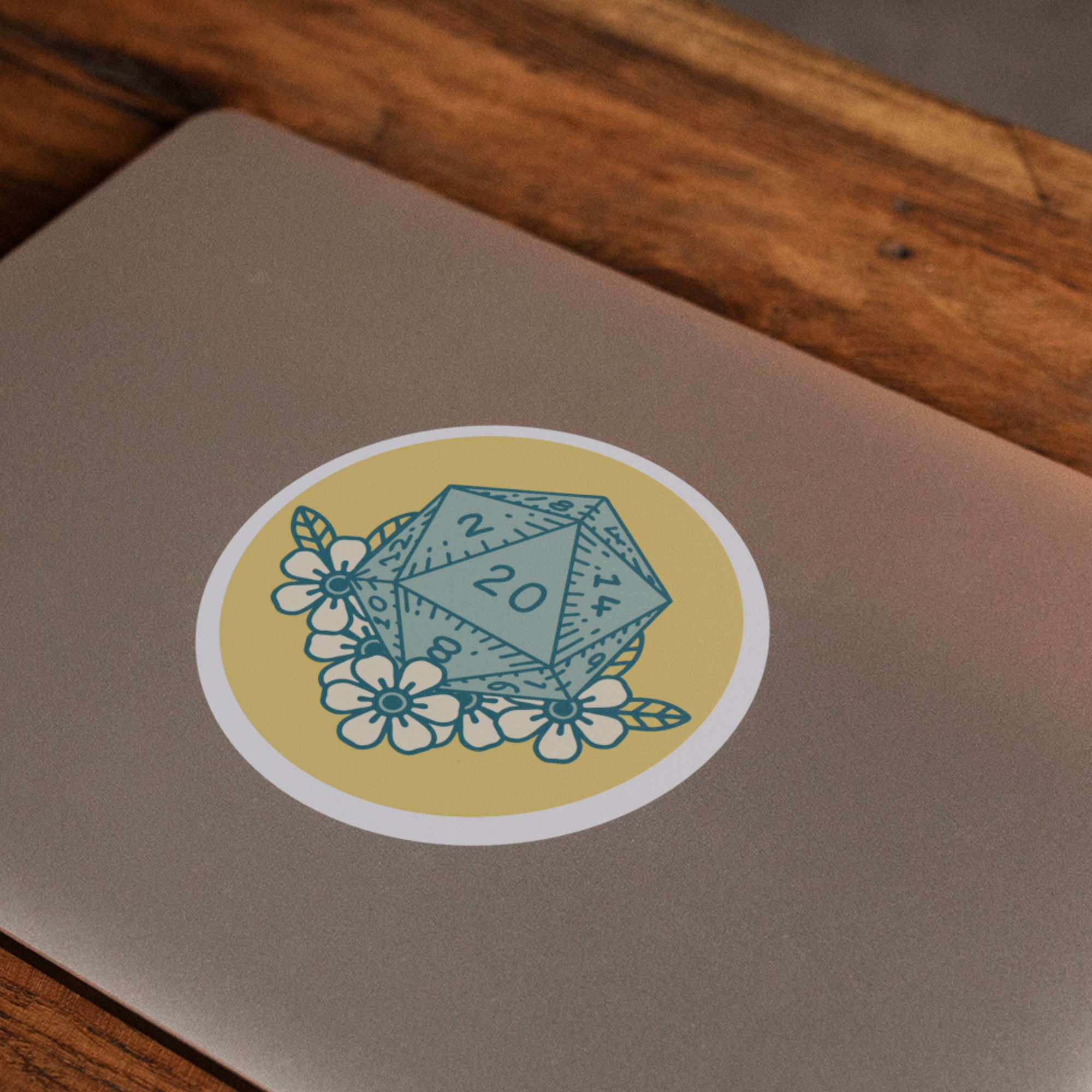 Dnd Sticker 'D20 Floral Dice' Dungeon Master, Dm Gift, Dungeons and ...