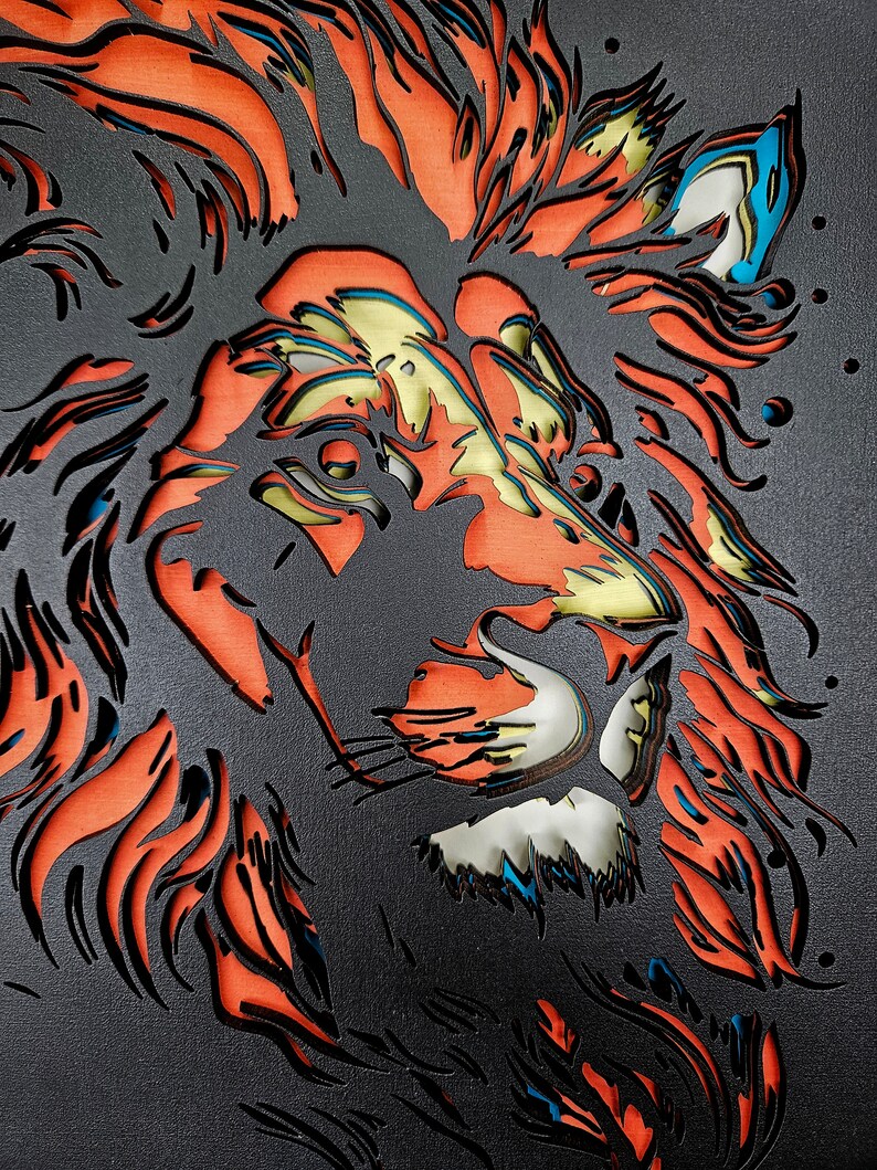 Lion Layered Wall Art - Etsy
