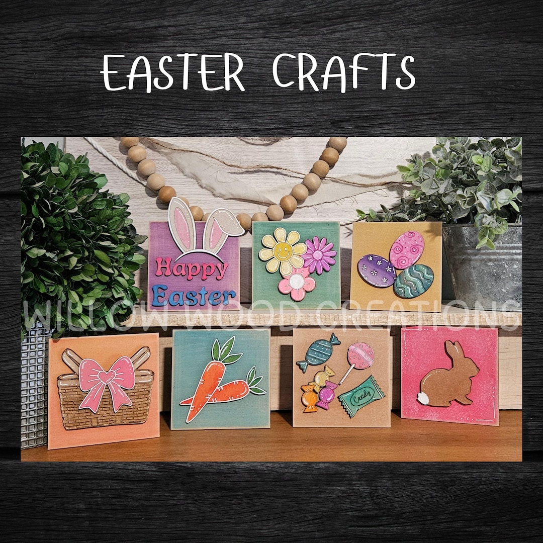 Easter Craft Blanks Set of 7, Paint Your Own Shelf Sitters, Laser Cut ...