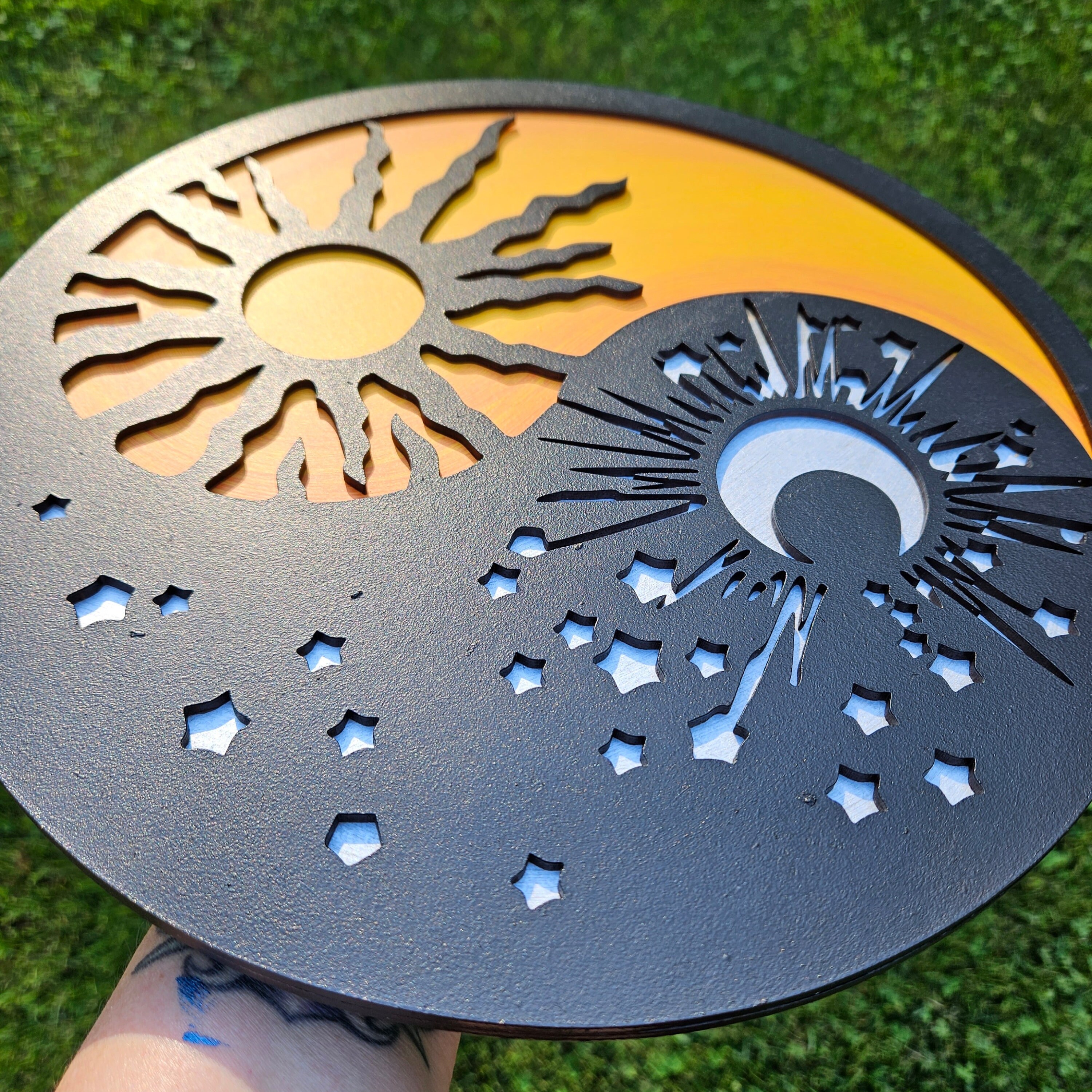 Sun and Moon Ying and Yang Wall Art - Etsy