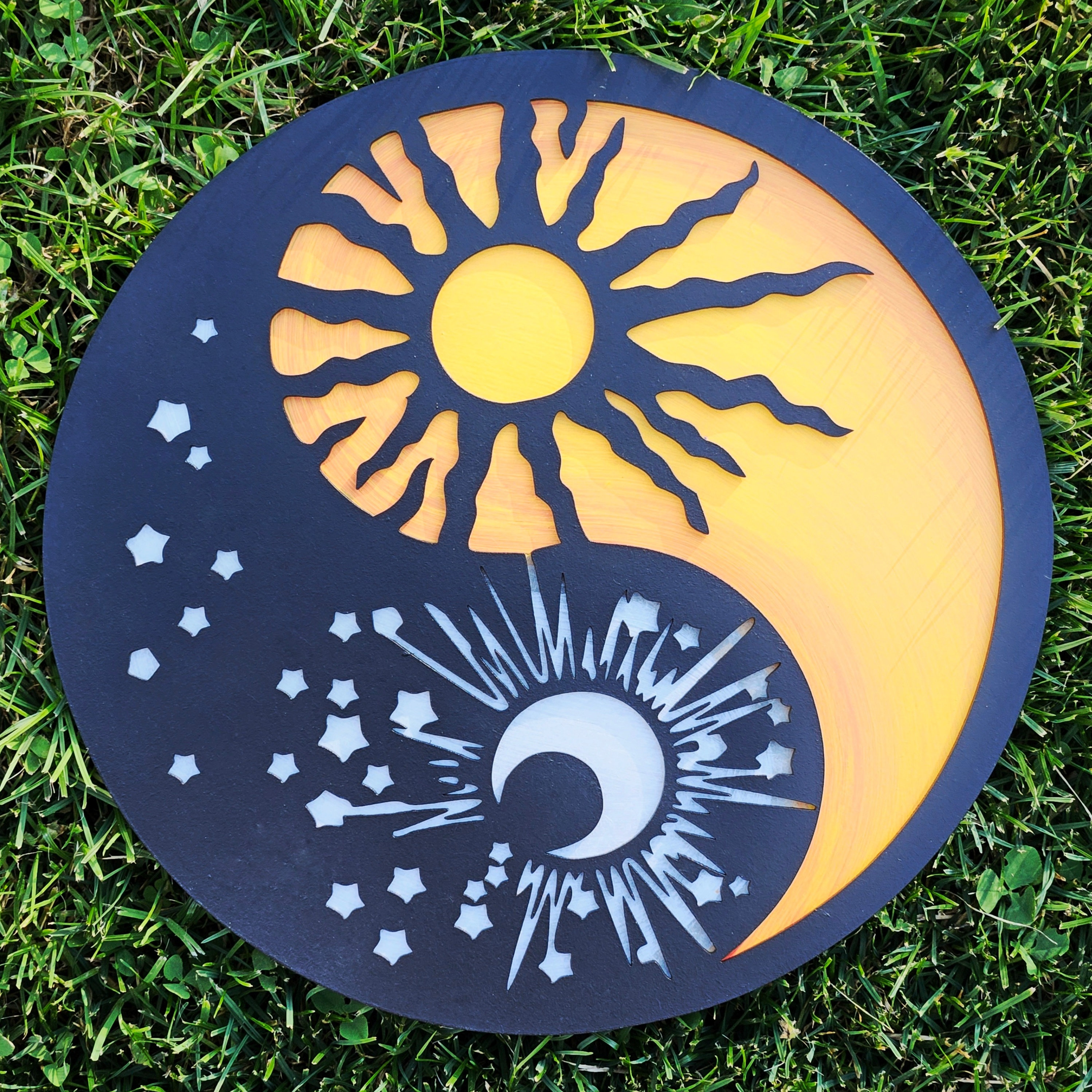 Ying and Yang Sun and Moon, Celestrial Art, Wiccan, Pagan - Etsy