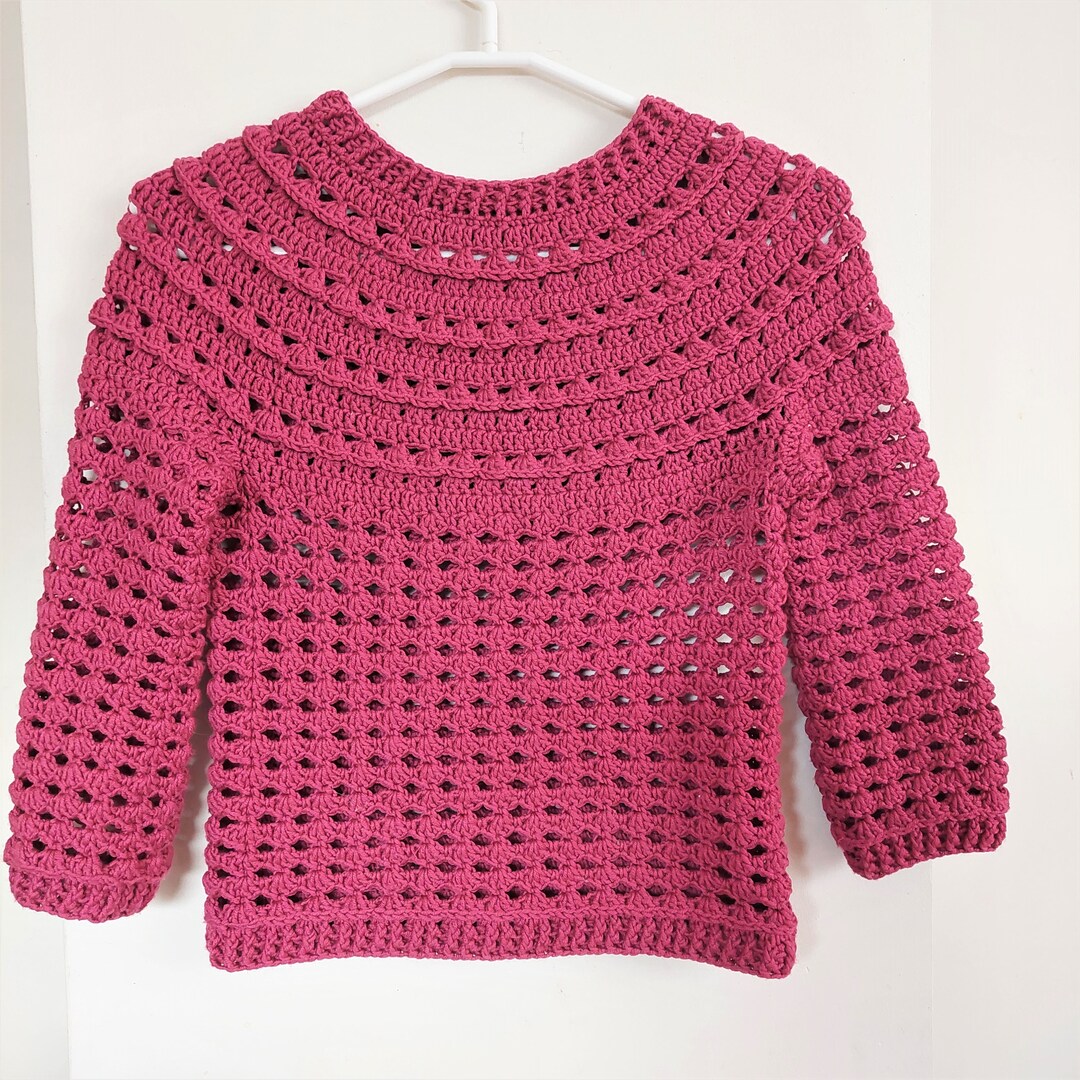 Crochet Girl Sweater Pattern: Celia Design, Sizes 1-7 Years (PDF ...