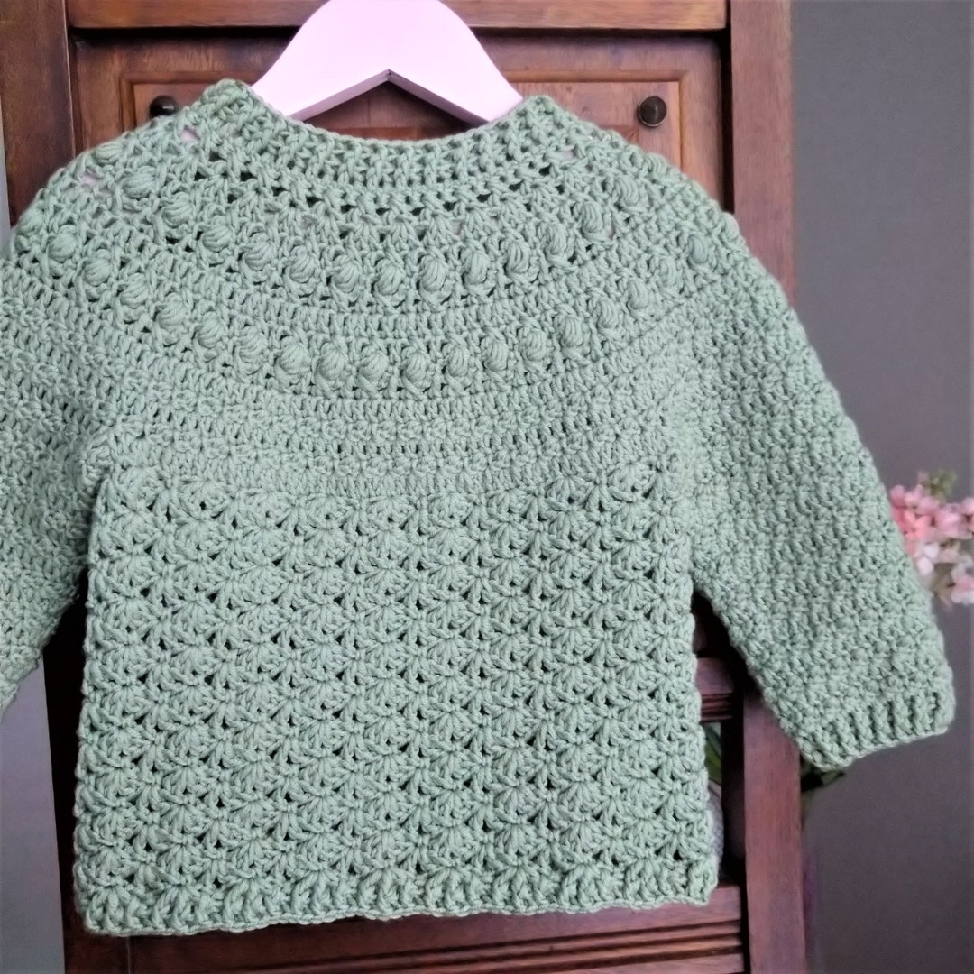 Lace Crochet Sweater Pattern: Girl's Sizes 9 Months to 7 Years (PDF ...
