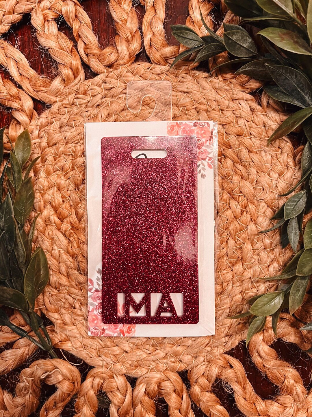 Personalized Glitter Badge Buddy: Handmade ID Tag Accessory - Etsy