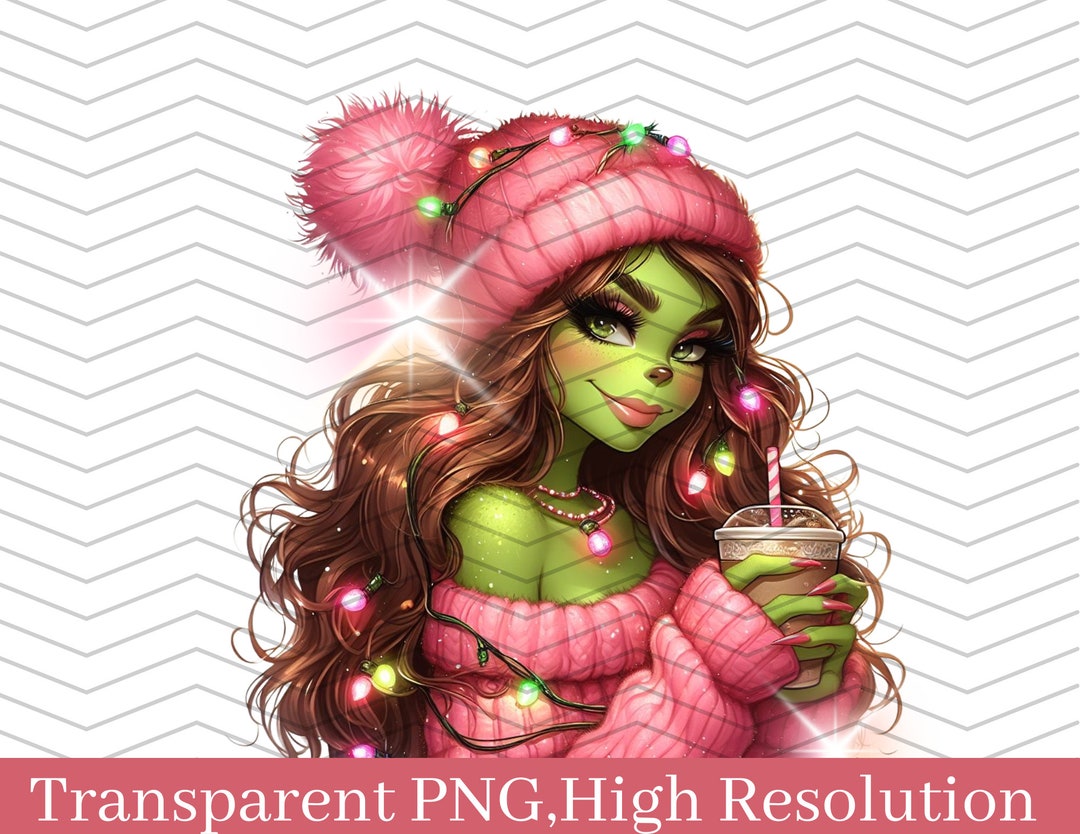 Bougie Grinch Png, Cute Girl Grinch Png, DTF Transfer, Sublimation ...