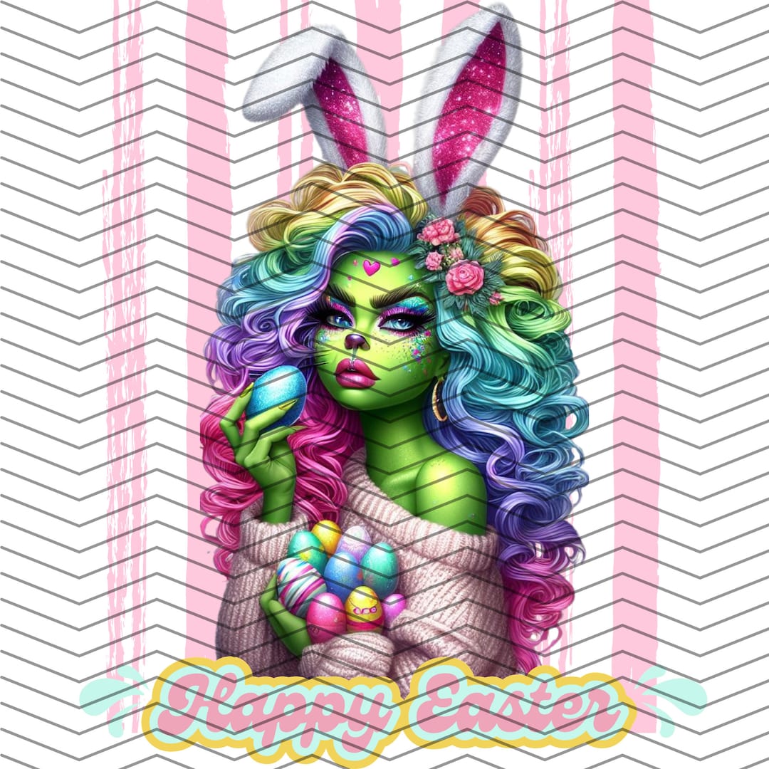 Happy Easter Png, Cute Girl Grouch Png, DTF Transfer, Sublimation ...