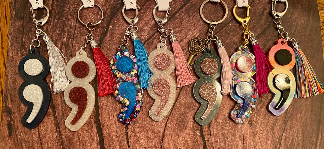 Semicolon Keychain, Mental Health Awareness, Semicolon Keychain, Your ...