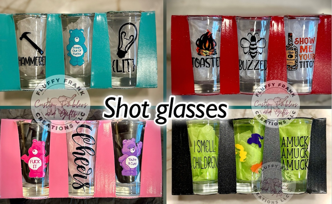 Shot Glass Set Custom Set 3 Shot Glasses Custom Shot - Etsy