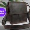 Men's Leather A4 Document Bag Brown, Mens Work Bag, Leather Shoulder ...