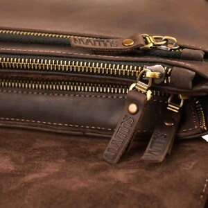 Men's Leather A4 Document Bag Brown, Mens Work Bag, Leather Shoulder ...