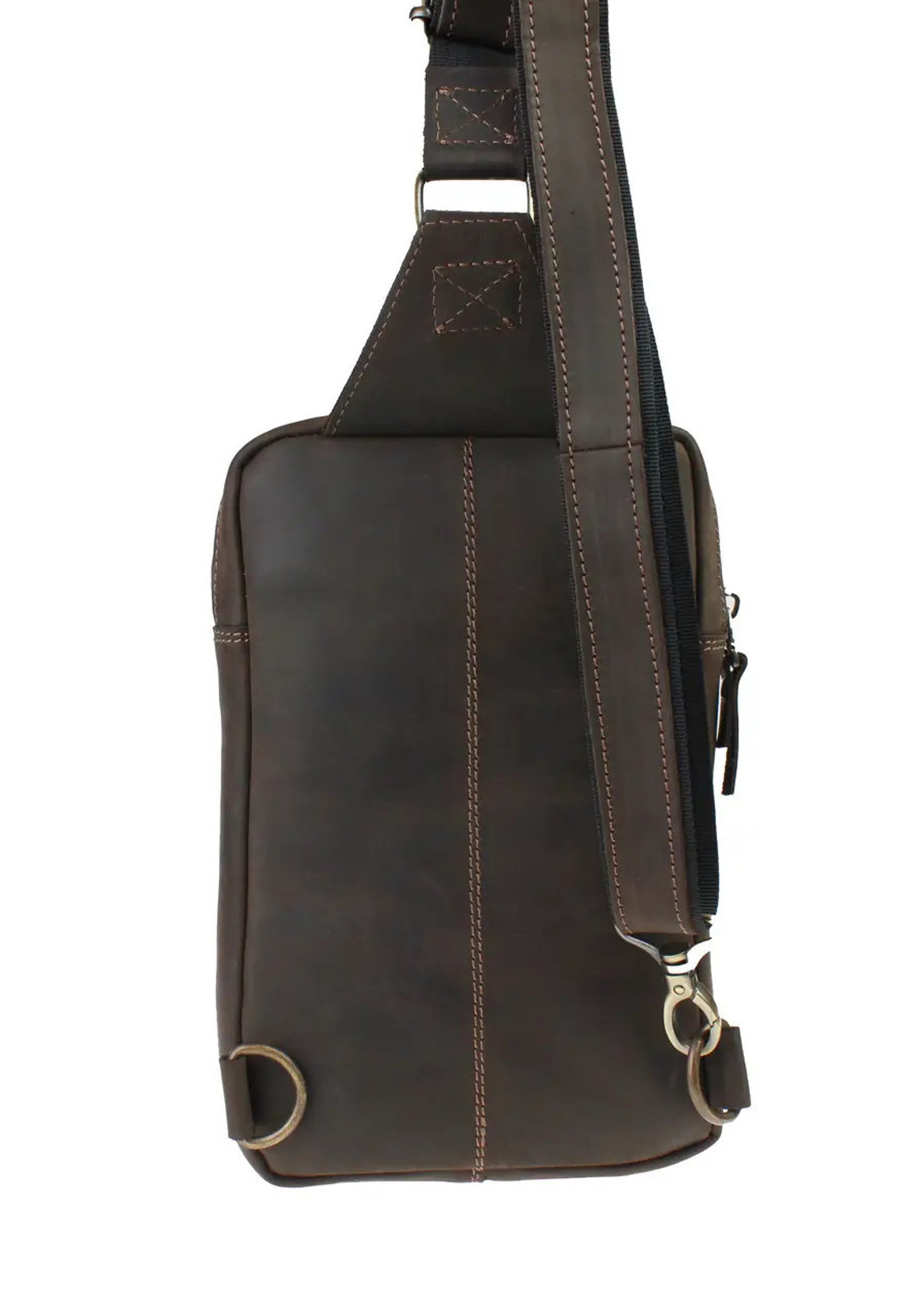 Mens Leather Sling Bag Brown, Leather Sling Bag, Handmade Leather Bag ...