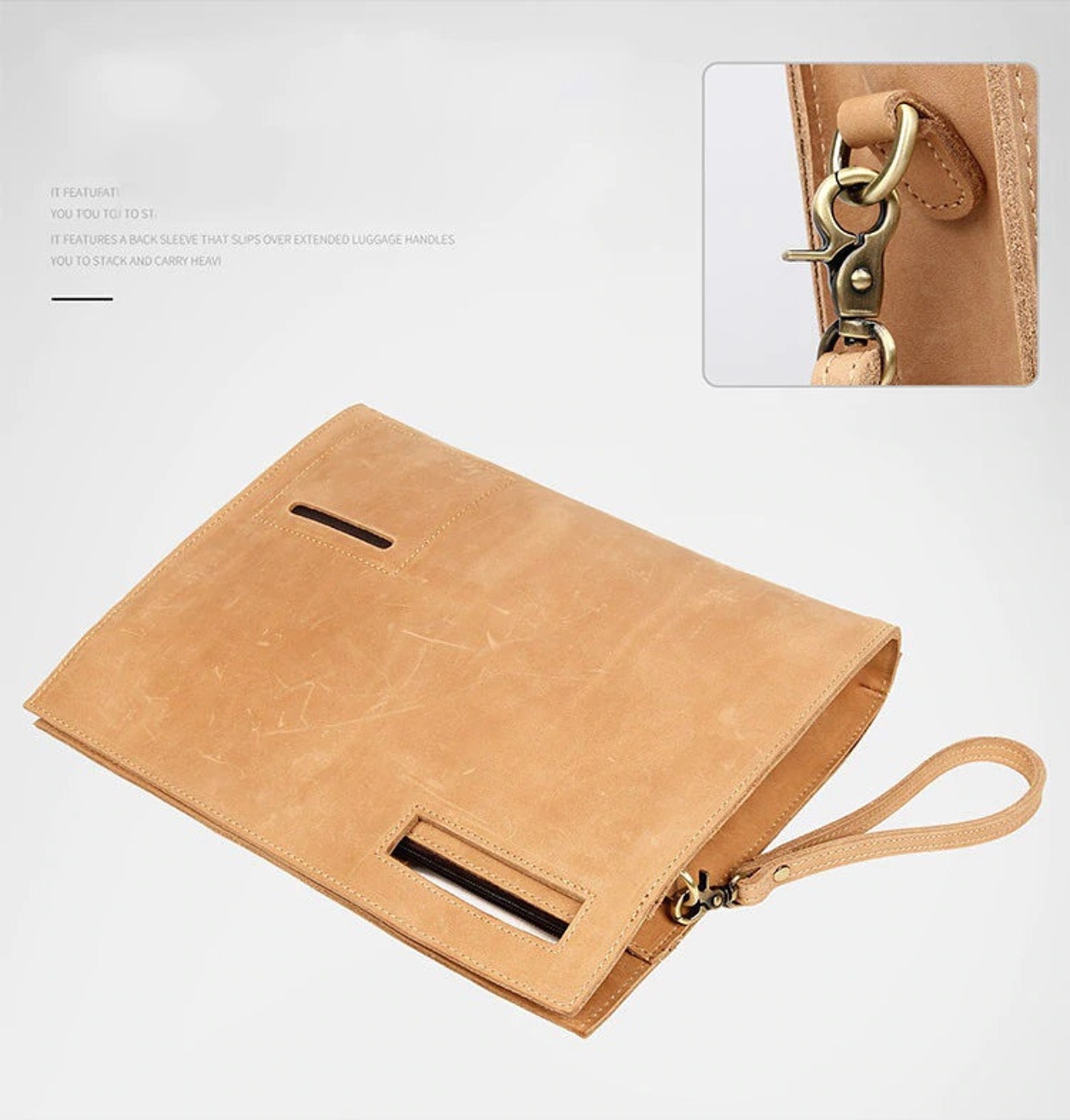 Vintage Leather Briefcase File Bag Genuine Leather Documents | Etsy