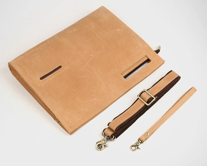 Vintage Leather Briefcase File Bag Genuine Leather Documents | Etsy