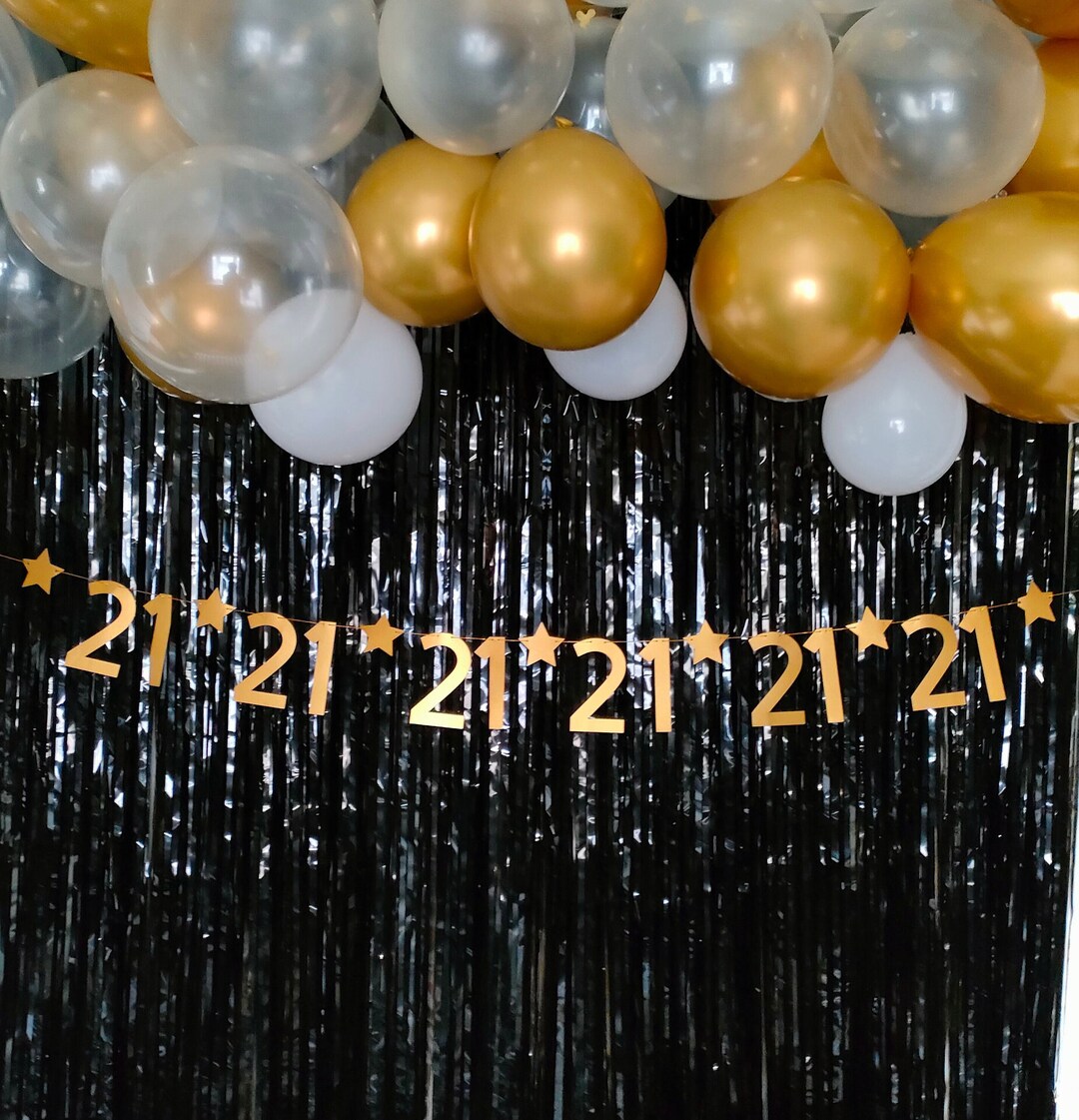 21st Birthday Party Banner/ Garland in Gold, Silver, Black or Bronze - Etsy