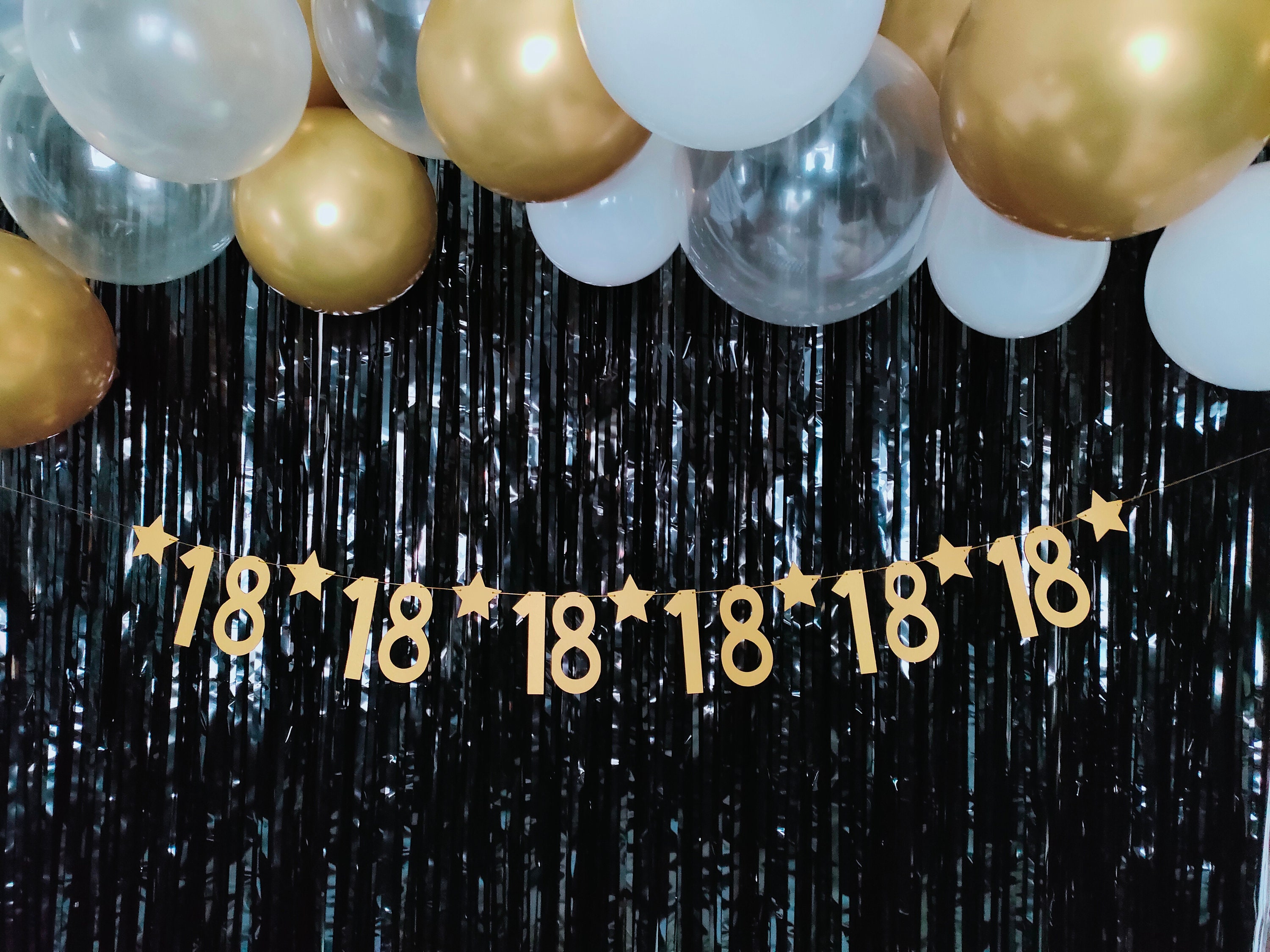 18th Birthday Party Banner (gold, Black, Red, Copper) - Etsy