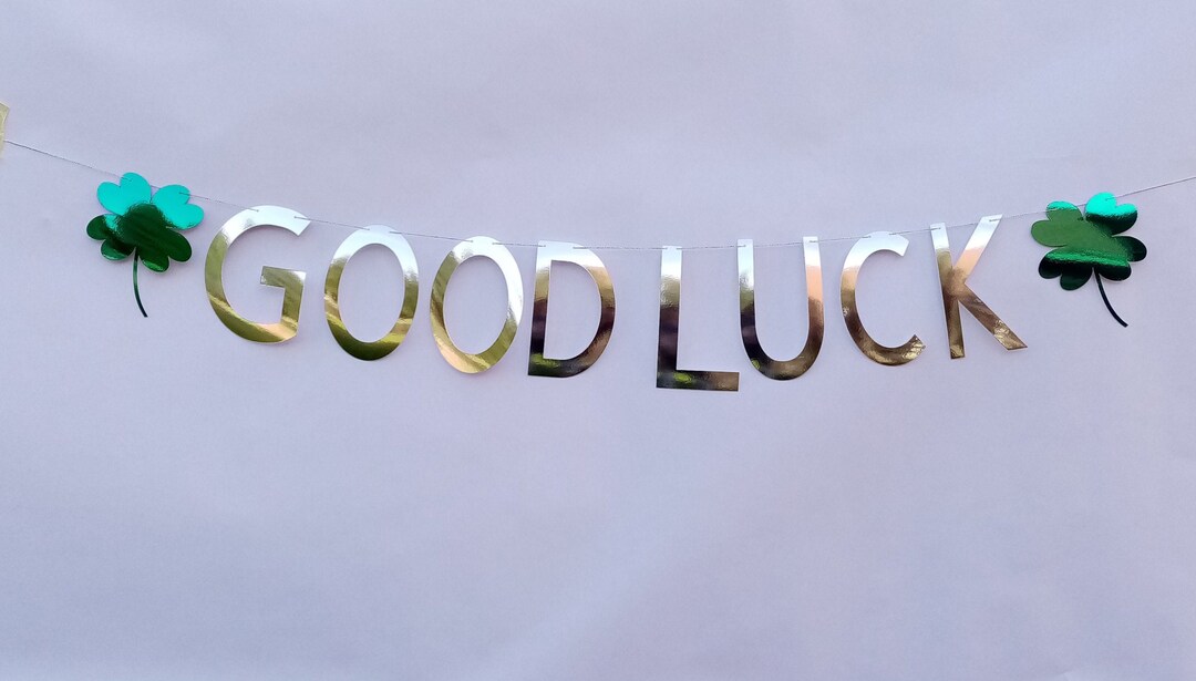 Good Luck Banner/ Bunting in Silver and Green - Etsy UK