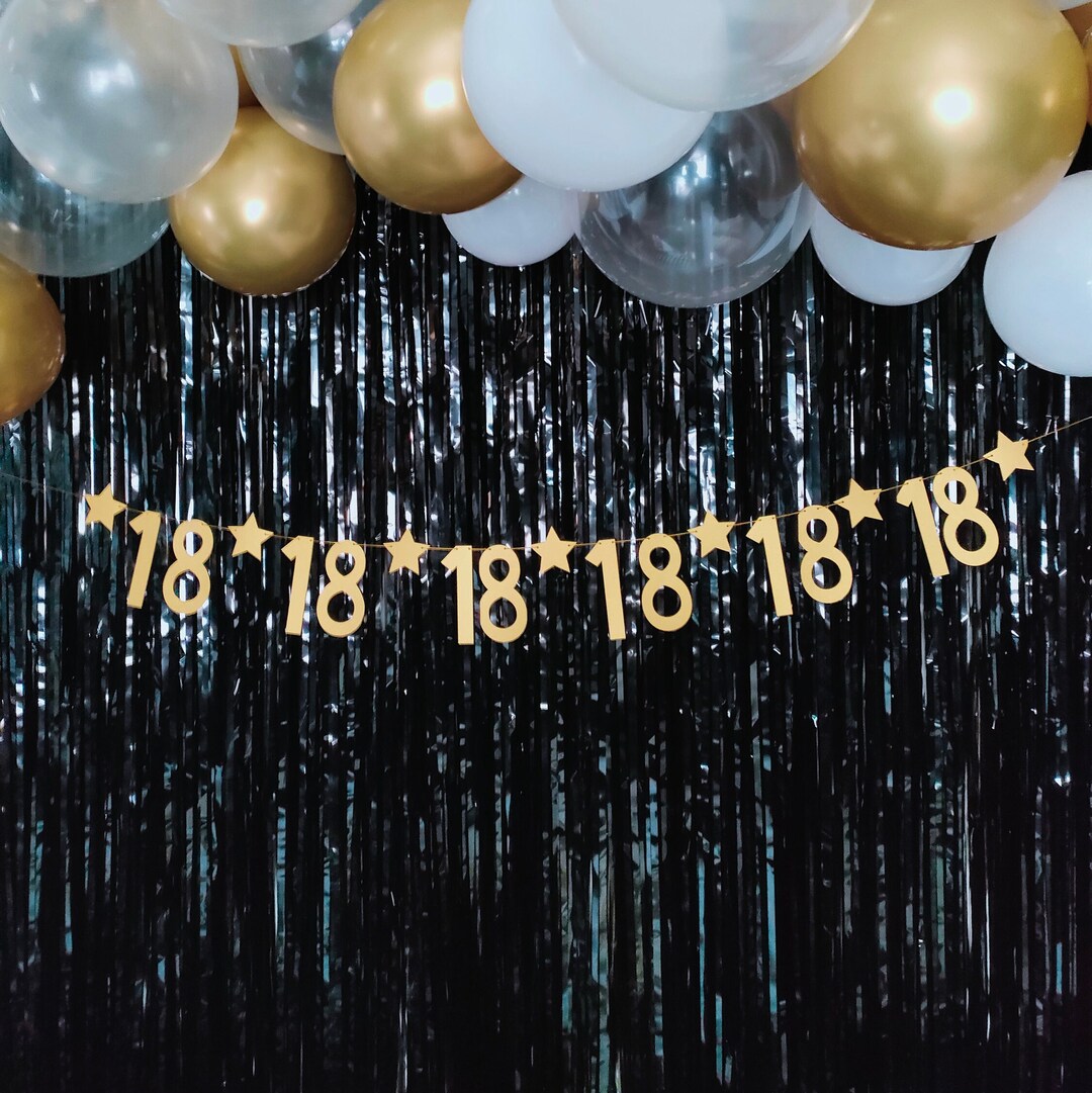 18th Birthday Party Banner (gold, Black, Red, Copper) - Etsy