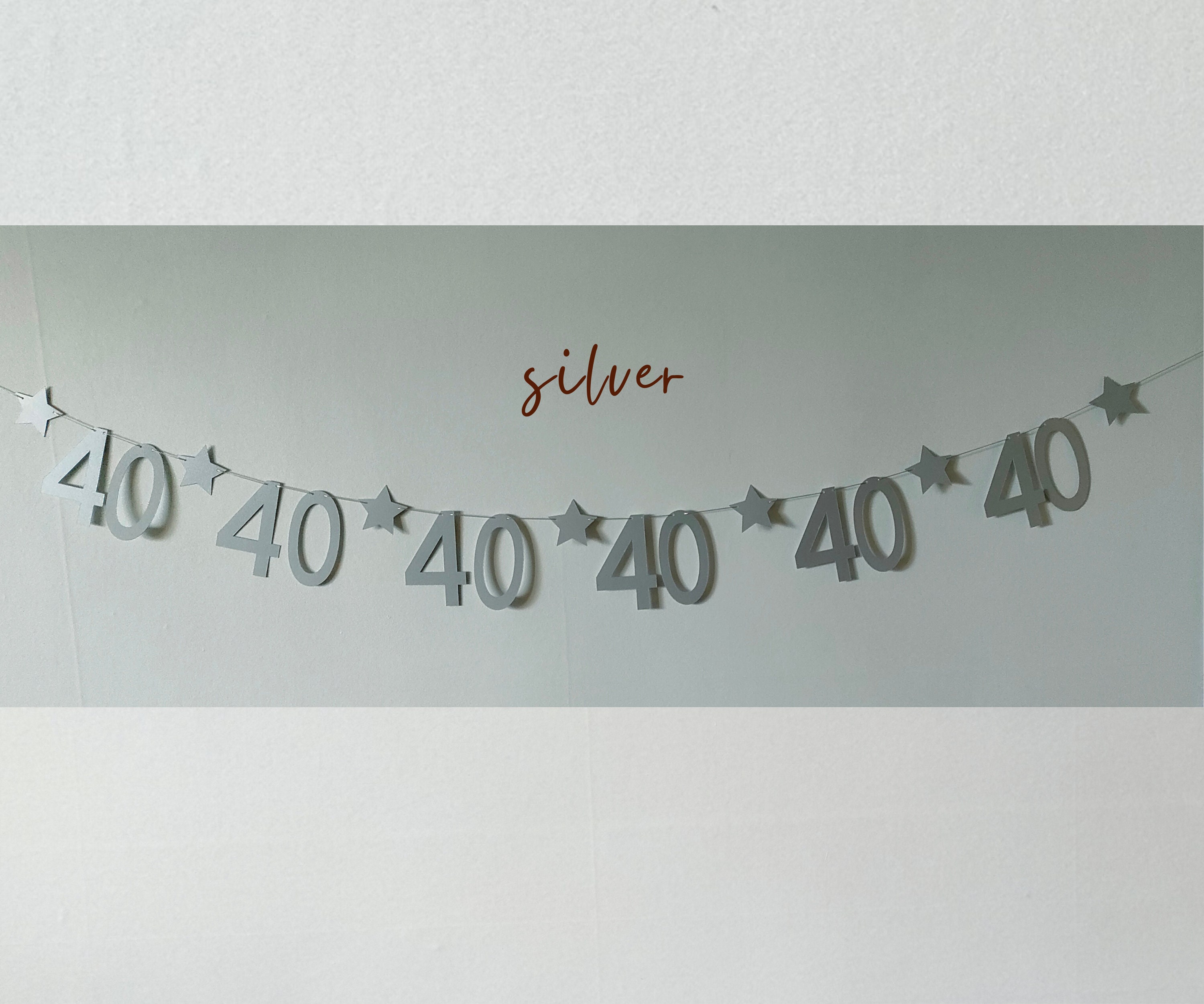 Number Birthday Party Banner/ Garland gold Silver Copper - Etsy
